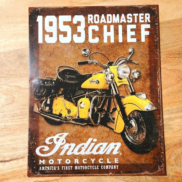 Indian Motorcycle Co. | Wall Decor | Vintage Indian Motorcycle Metal ...